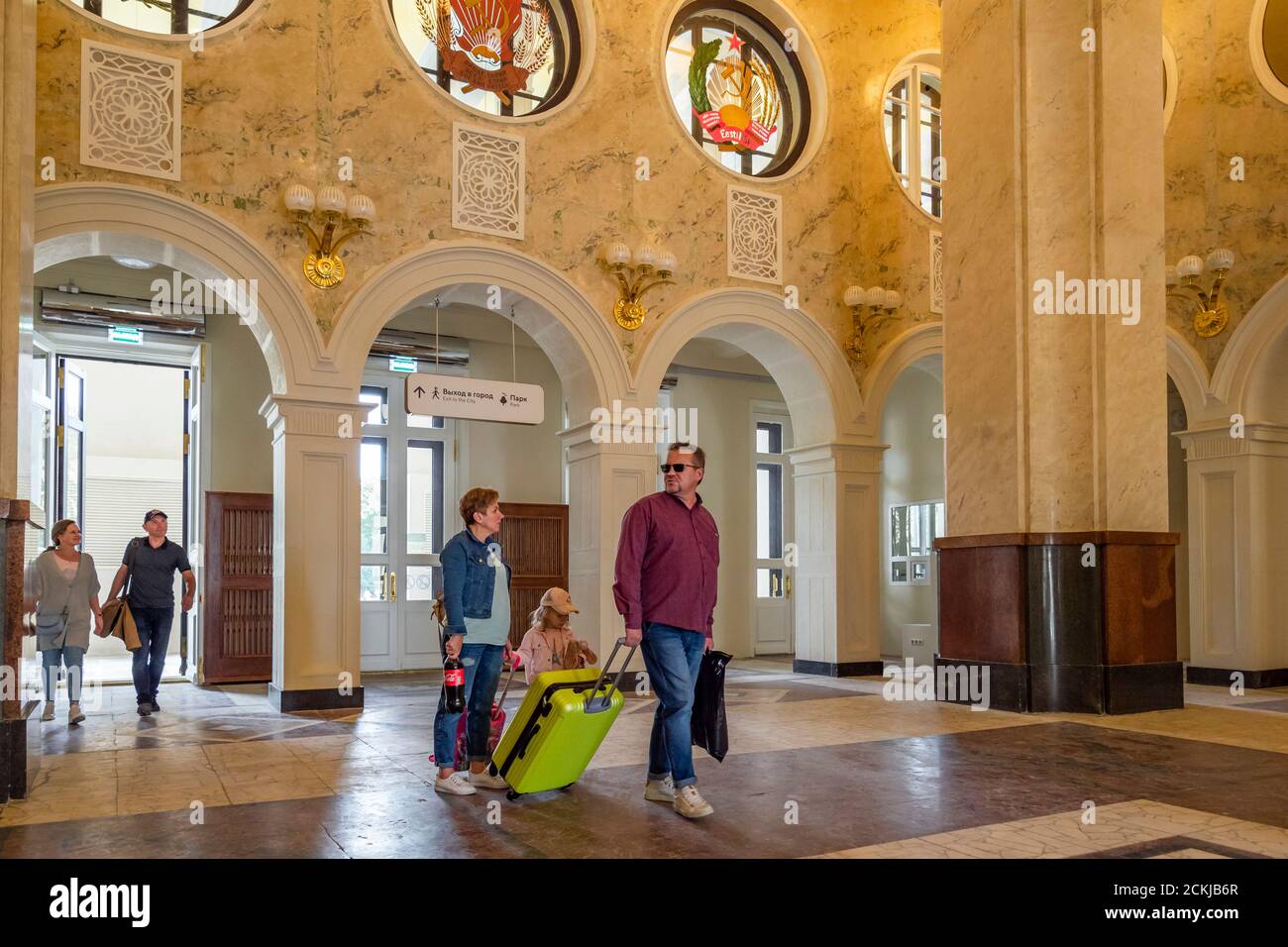 Russia, Moscow. A view of Moscow's North River Terminal opened after ...