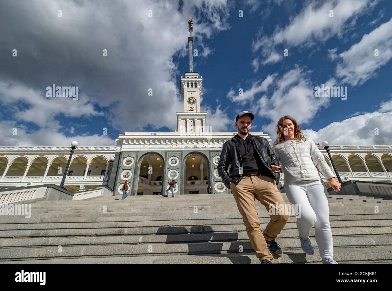 Russia, Moscow. A view of Moscow's North River Terminal opened after ...