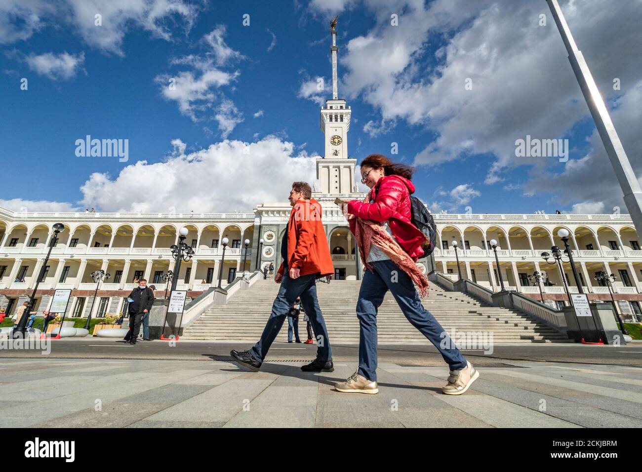 Russia, Moscow. A view of Moscow's North River Terminal opened after ...