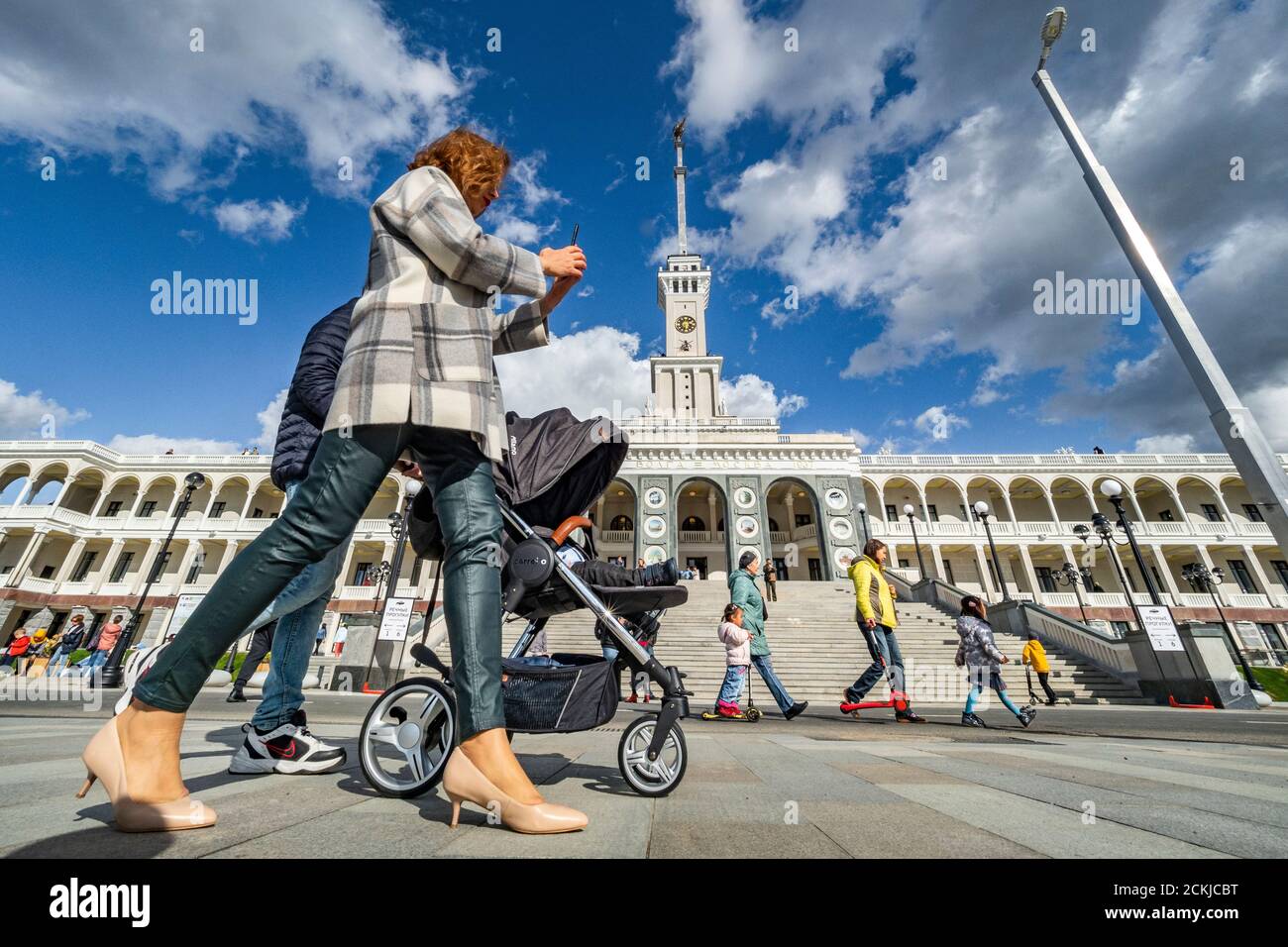 Russia, Moscow. A view of Moscow's North River Terminal opened after ...