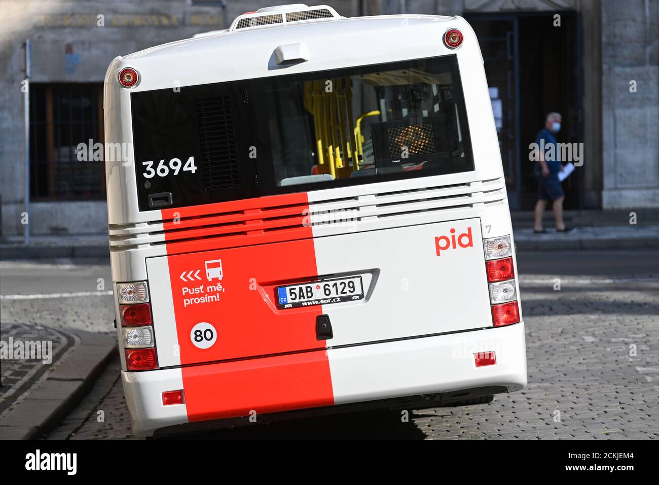 The Prague Public Transit Company (DPP) presented SOR NB 12 bus in new colors of the Prague ...