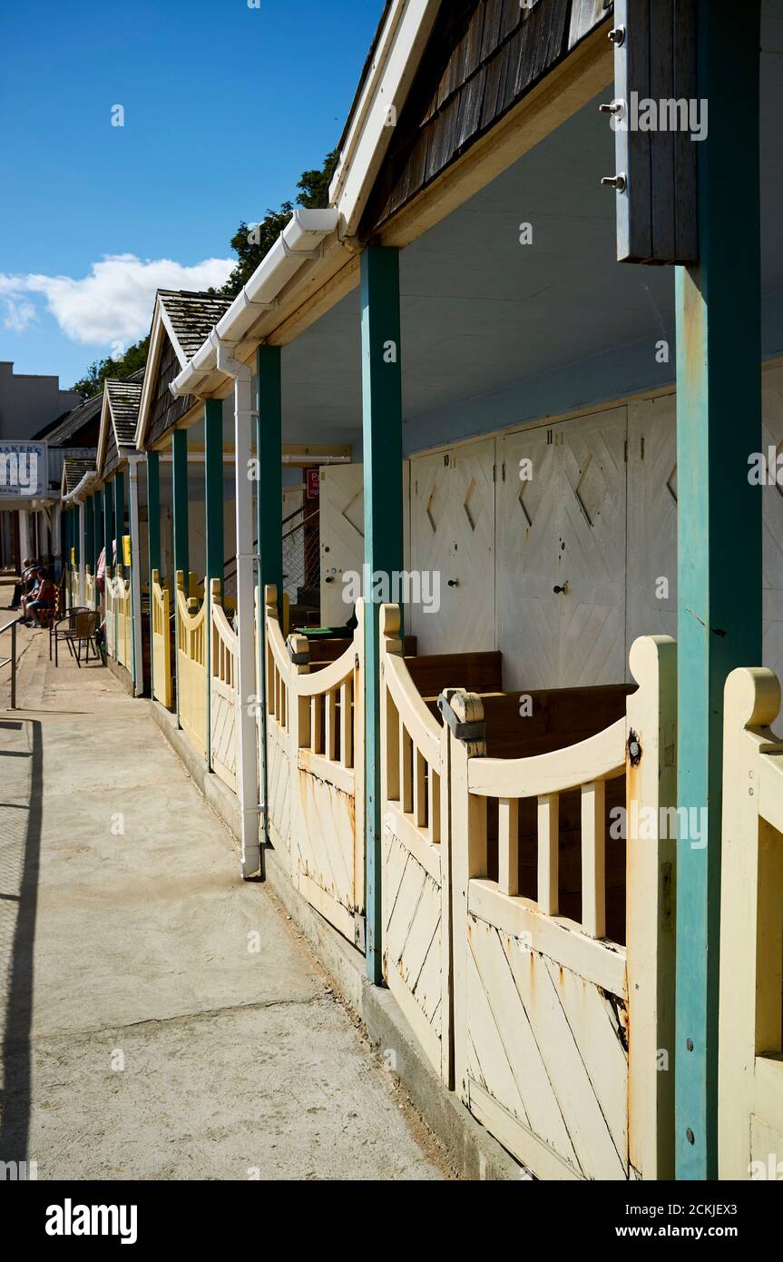 beach huts at Filey Cobble Landing, North Yorkshire east coast ...