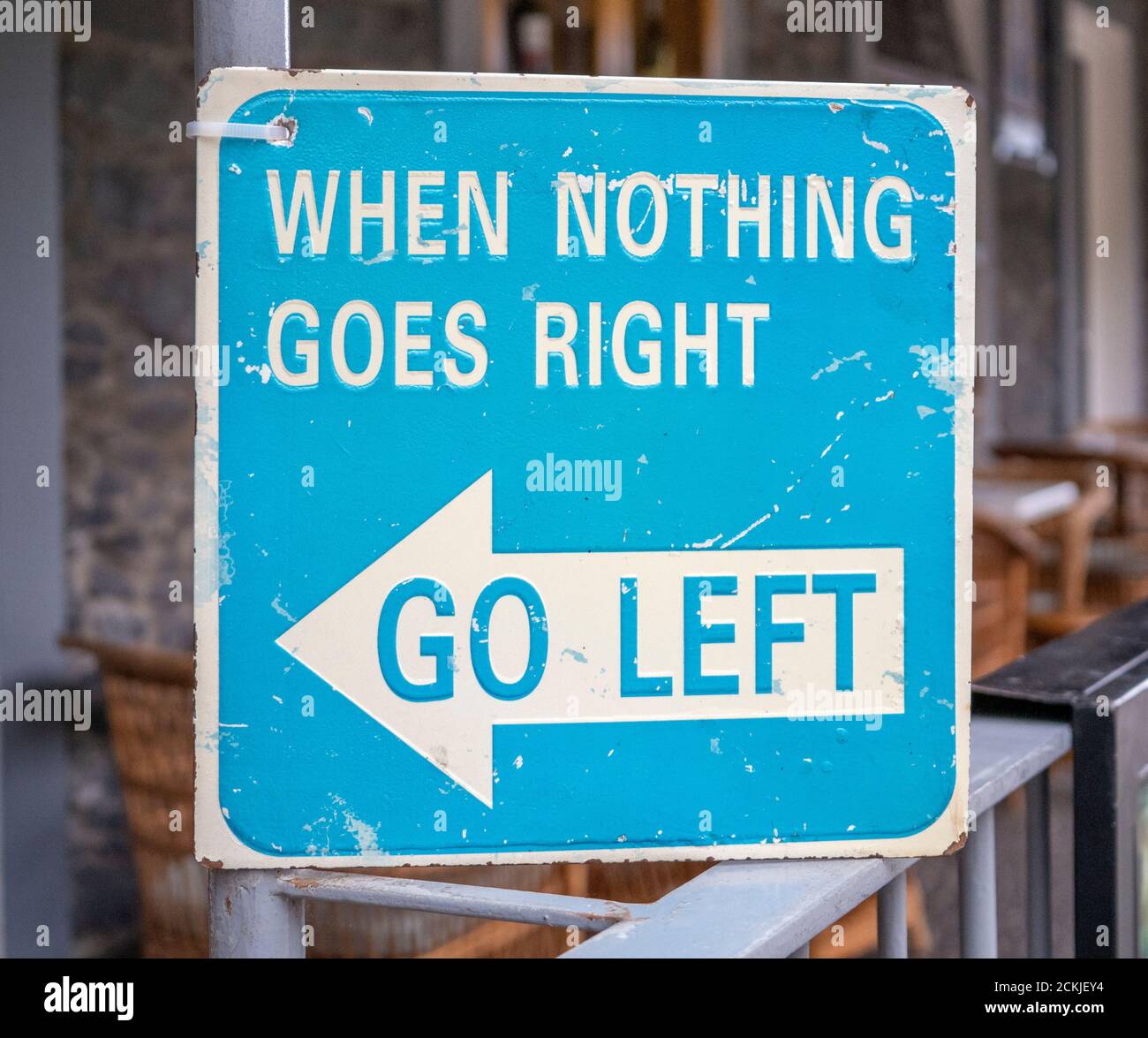 When Nothing Goes Right Go Left Sign Hi res Stock Photography And