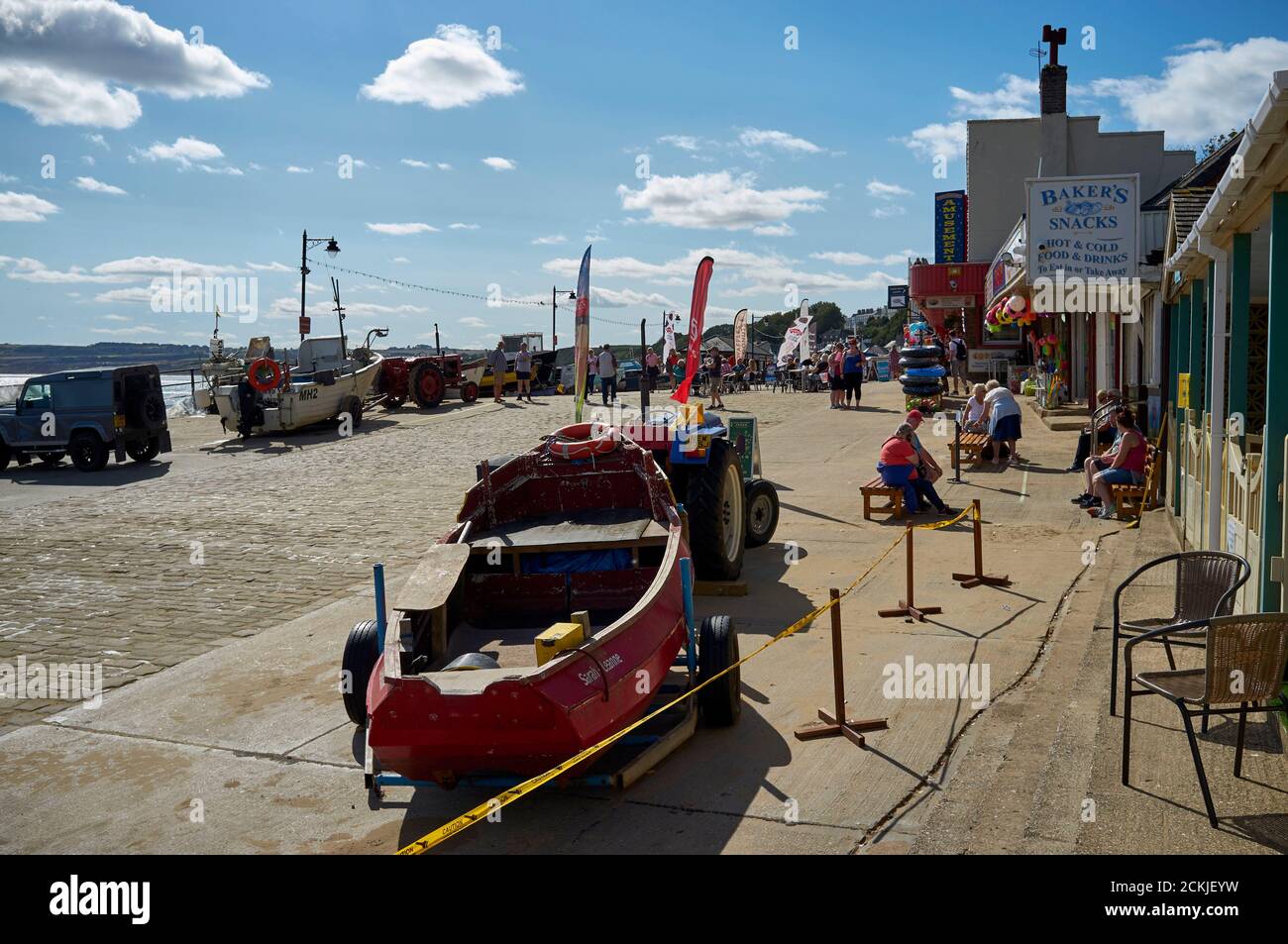 The beach at Filey Cobble Landing, North Yorkshire east coast, northern ...