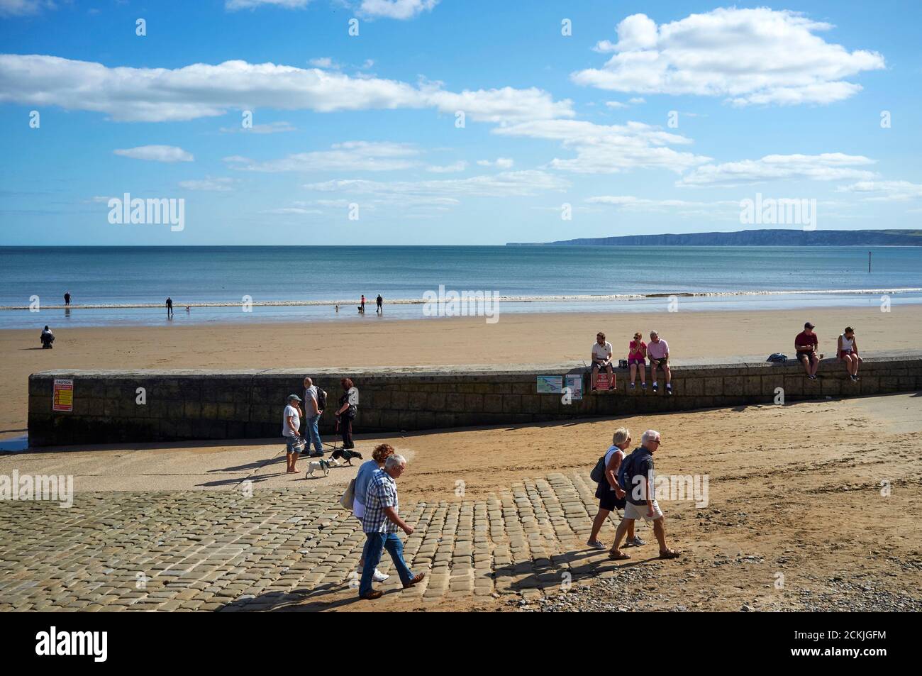 The beach at Filey Cobble Landing, North Yorkshire east coast, northern ...