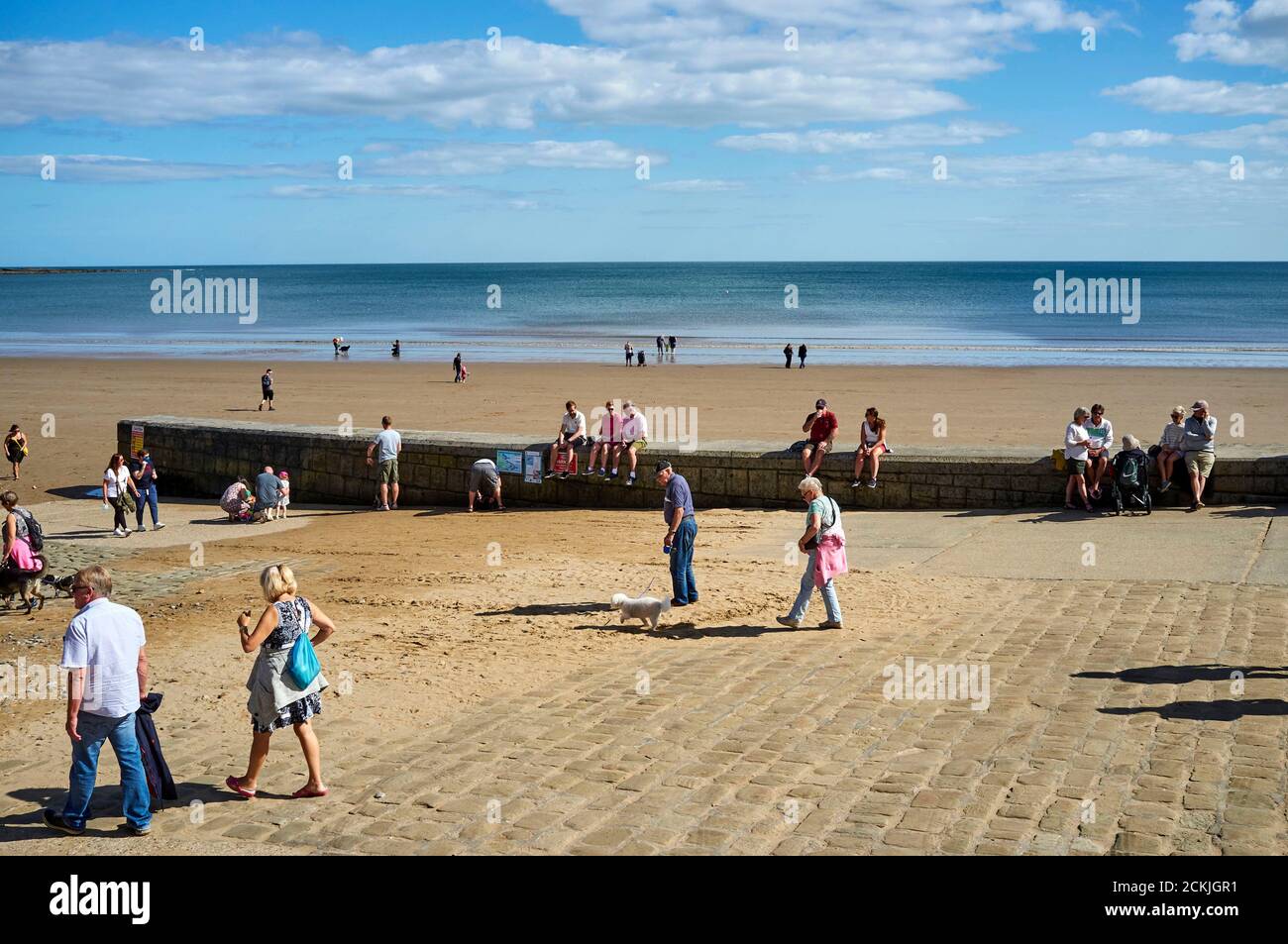 The beach at Filey Cobble Landing, North Yorkshire east coast, northern ...