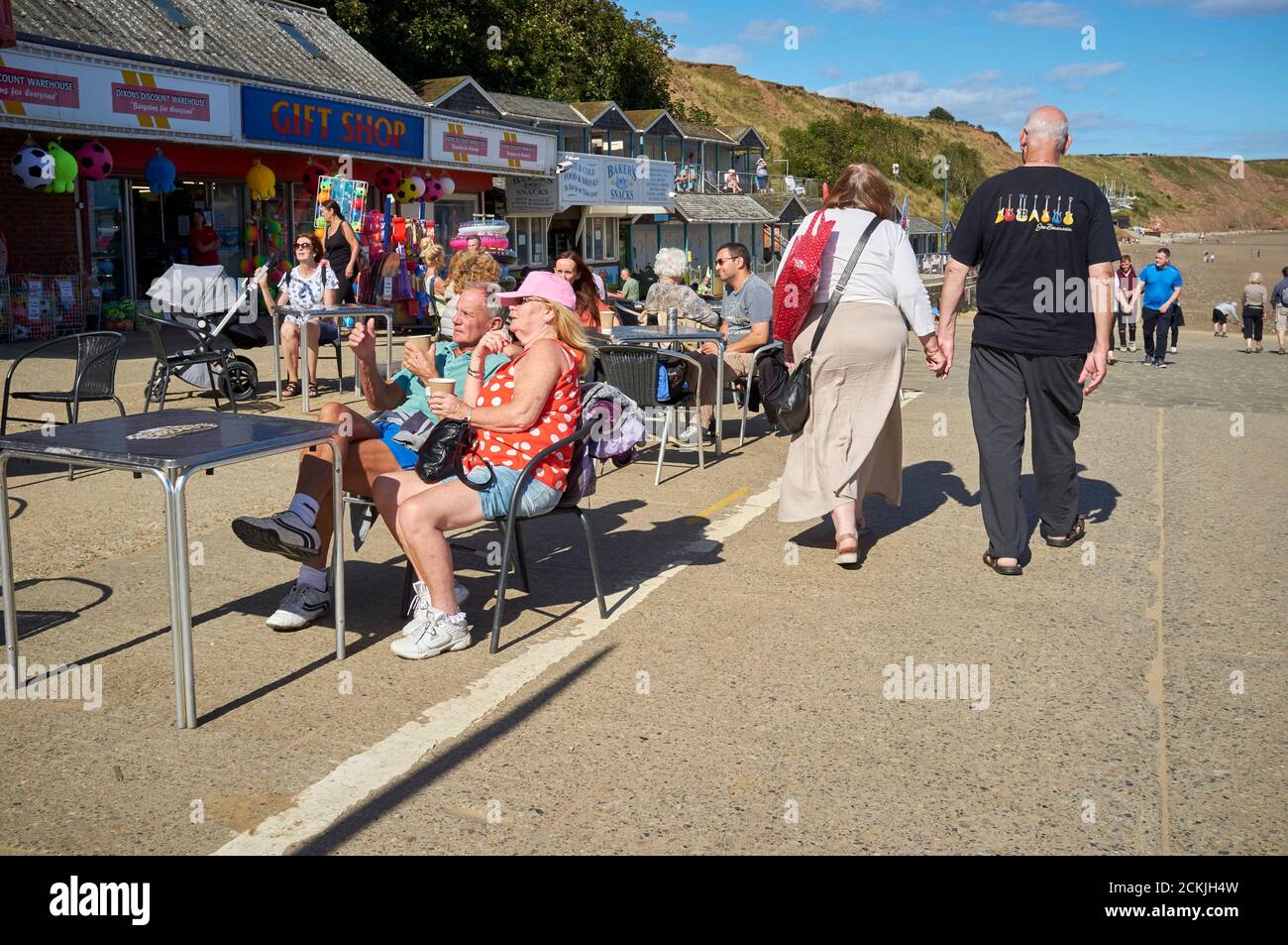 The beach at Filey Cobble Landing, North Yorkshire east coast, northern ...