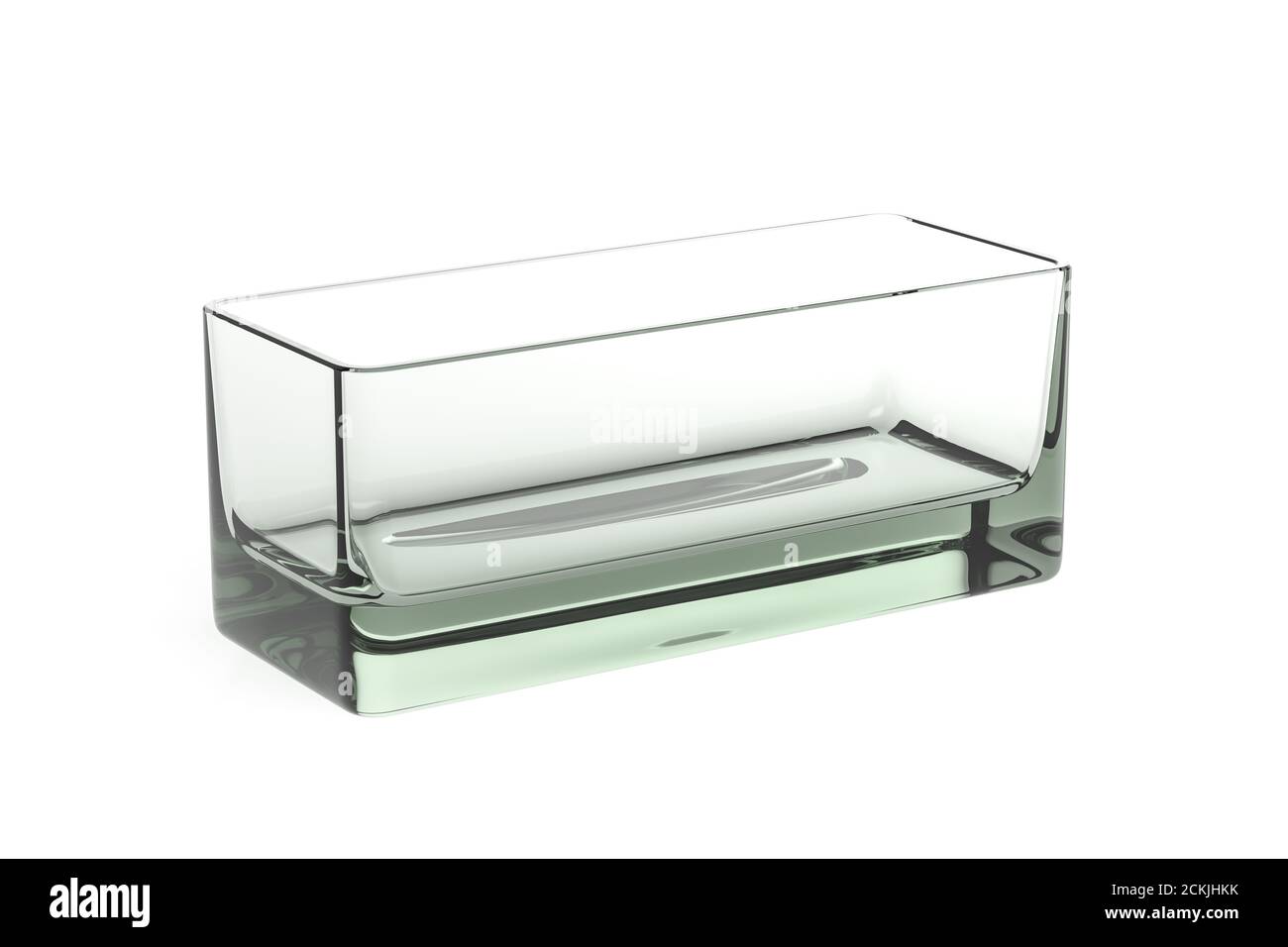 Low rectangular glass vase isolated on white - 3d render Stock Photo ...