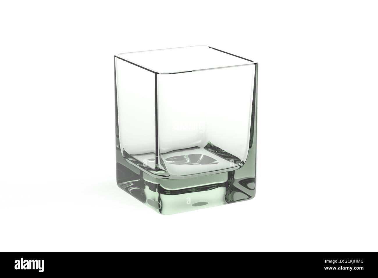 Square low glass vase on white background - 3d render Stock Photo - Alamy