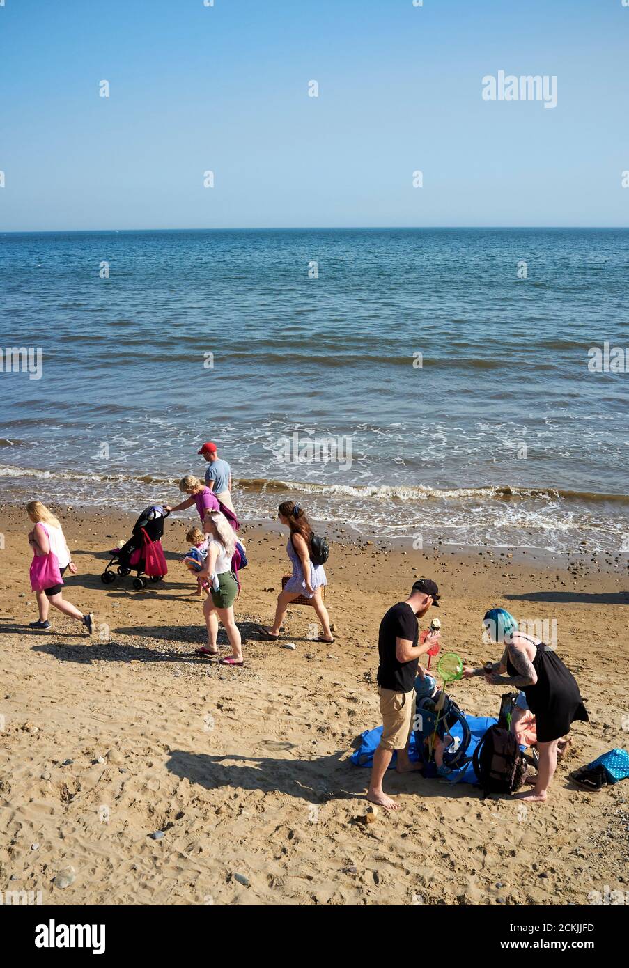 The beach at Filey Cobble Landing, North Yorkshire east coast, northern ...