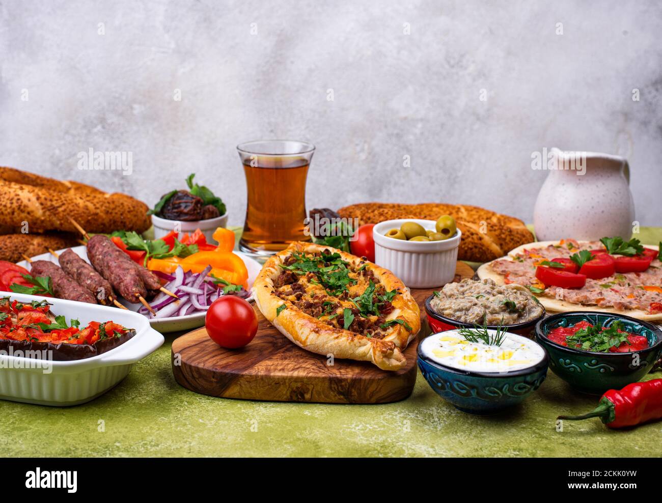 Traditional Turkish or Middle eastern dishes Stock Photo - Alamy