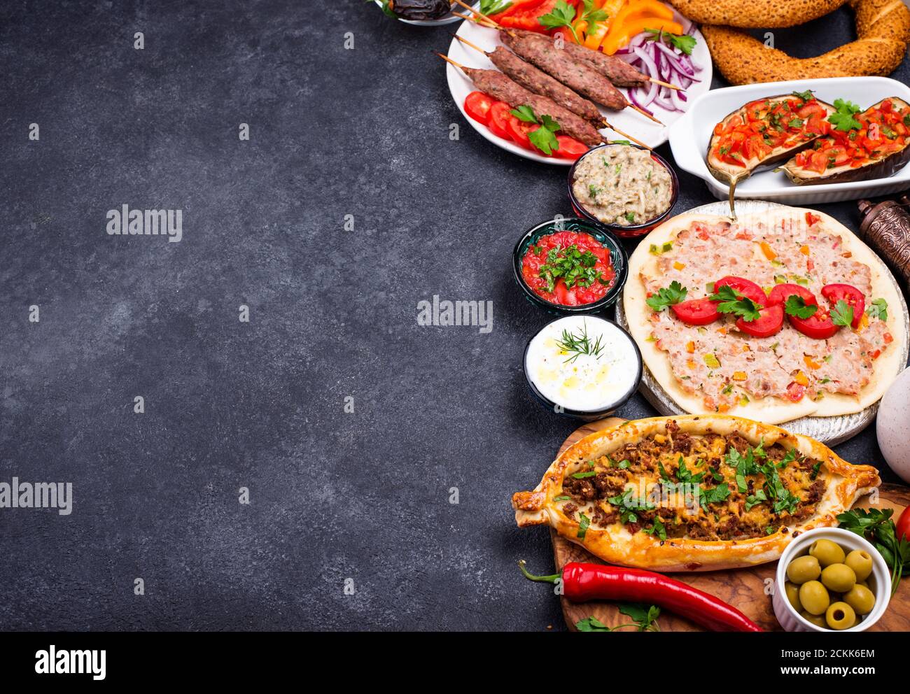 Traditional Turkish or Middle eastern dishes Stock Photo - Alamy