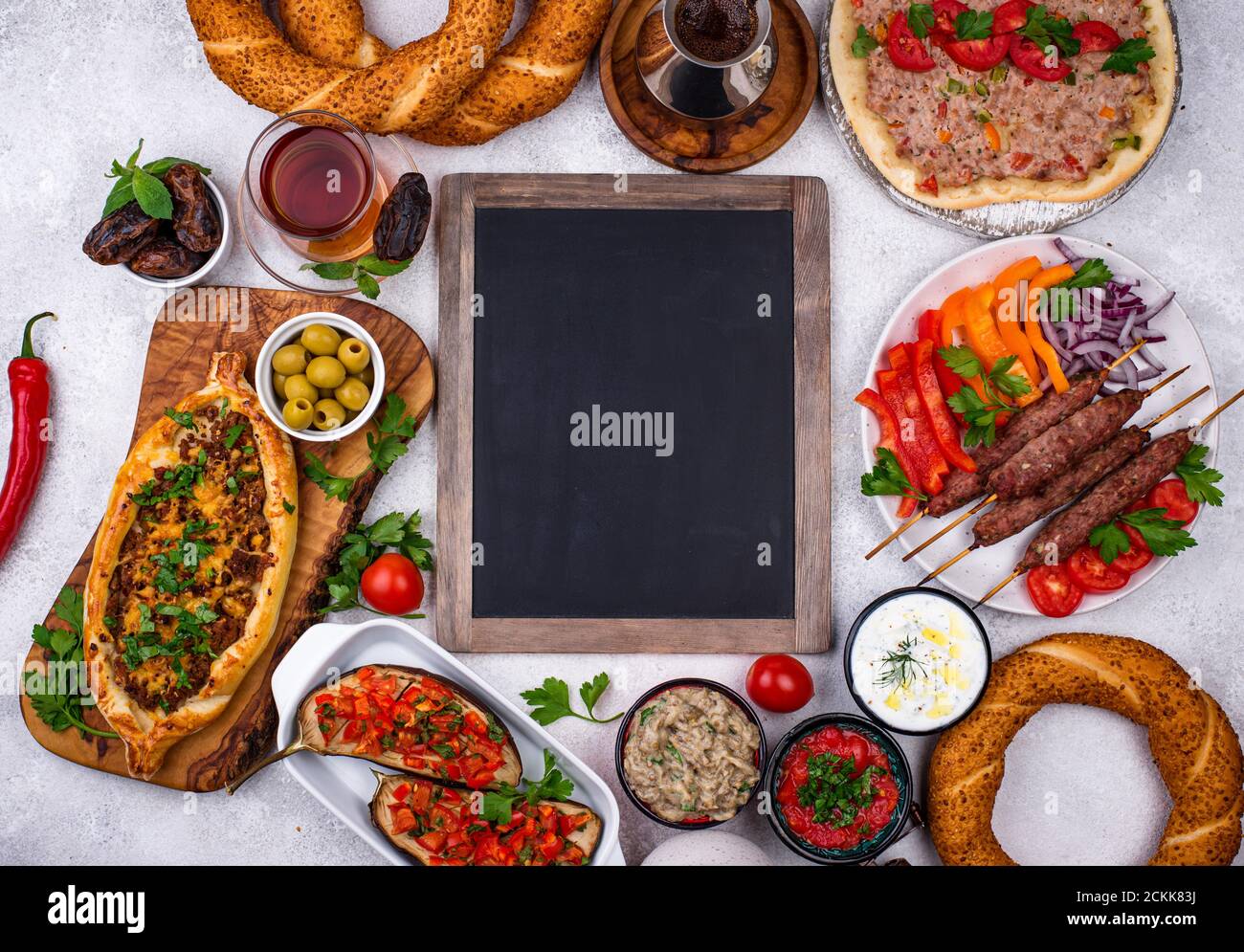 Traditional Turkish or Middle eastern dishes Stock Photo - Alamy