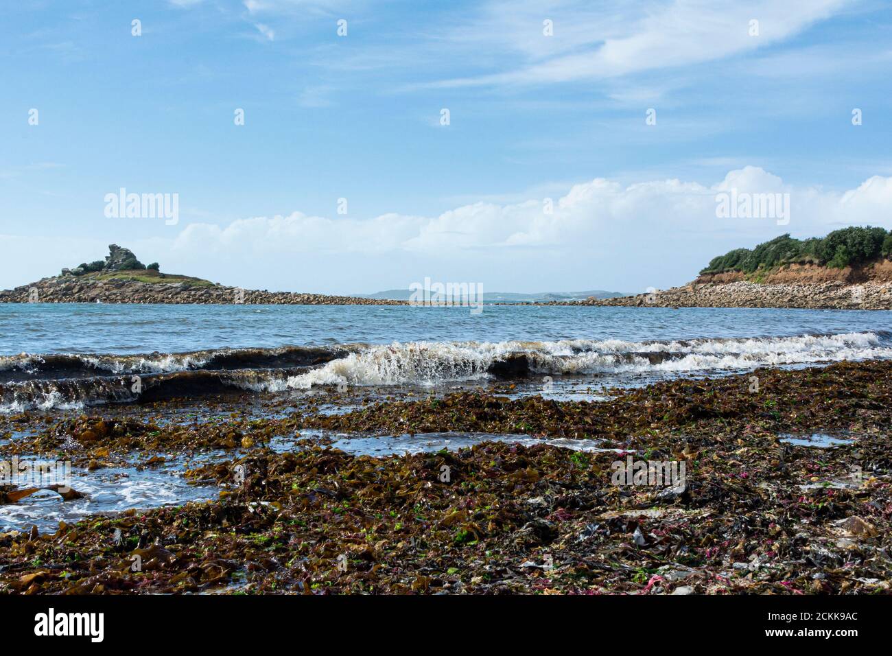 Taylor's Island seen from Porthloo Beach, St Mary's, Isles of Scilly ...