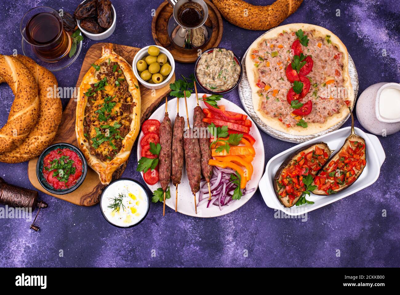 Traditional Turkish or Middle eastern dishes Stock Photo - Alamy