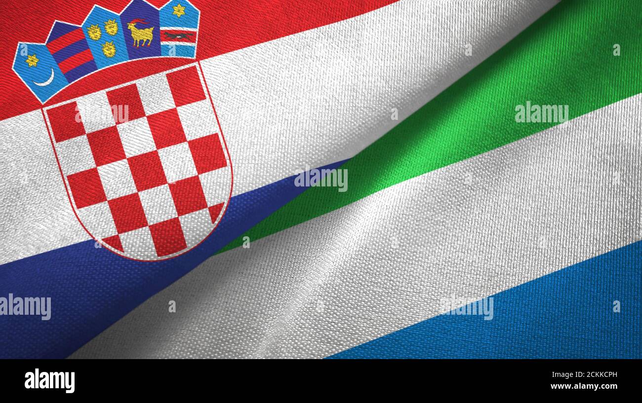 Croatia and Sierra Leone two flags textile cloth, fabric texture Stock ...