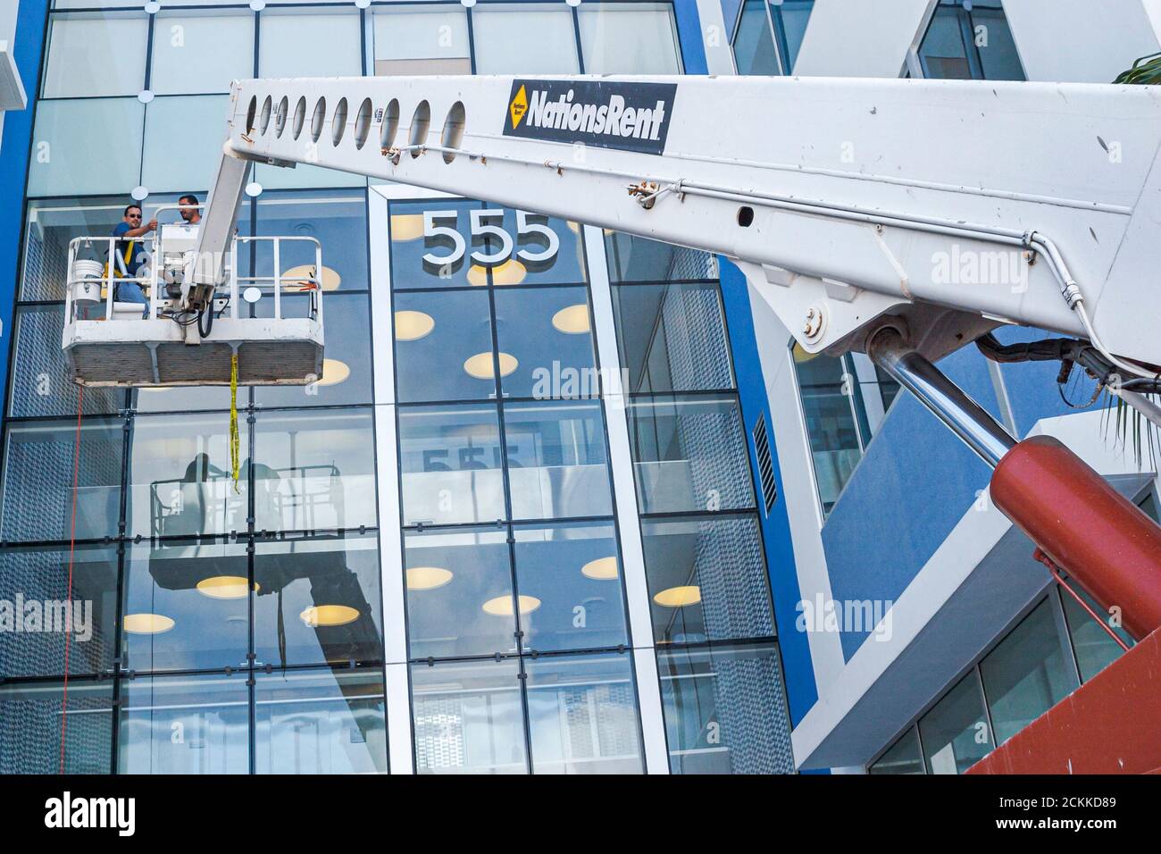 Miami Beach Florida,under new construction site building builder,lift ...