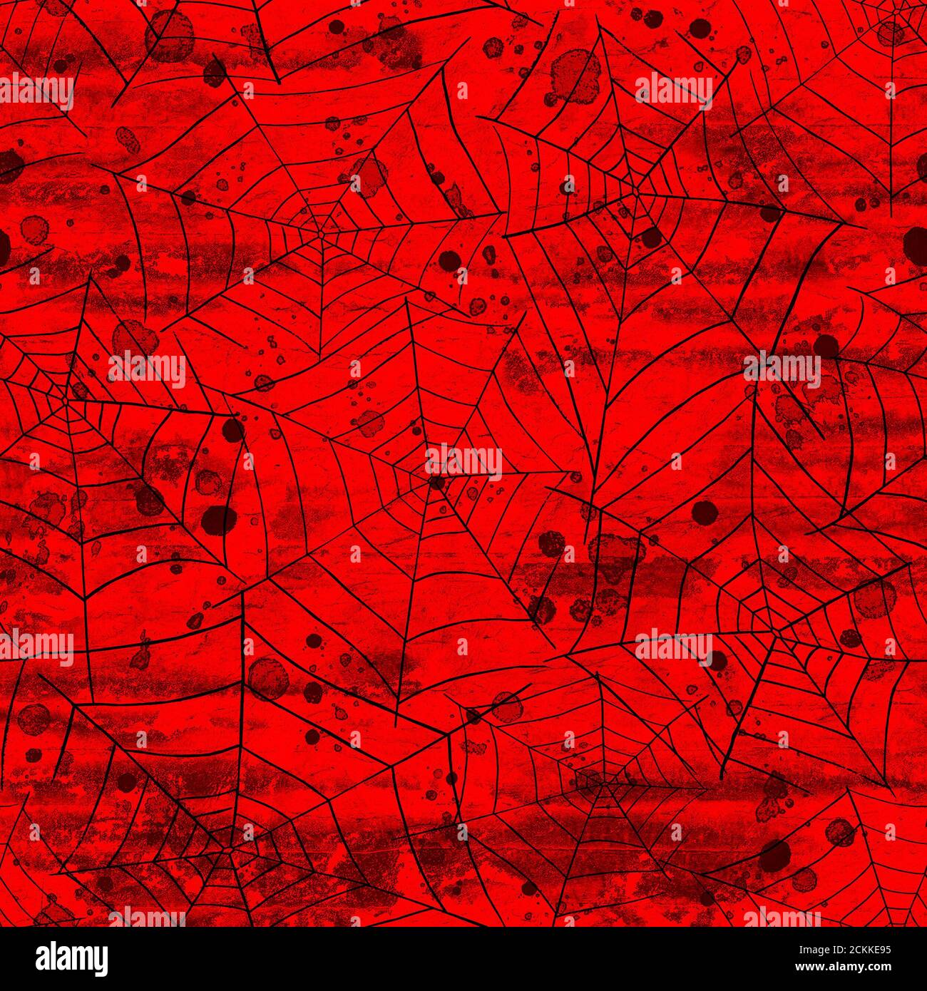 Halloween bloody red grunge background with spiderwebs and blood stains ...