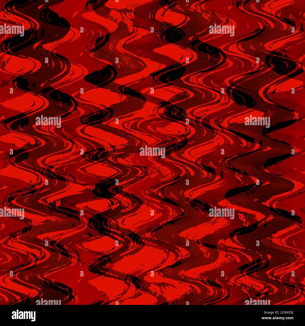 Bloody blood red grunge seamless pattern with black wavy stripes ...