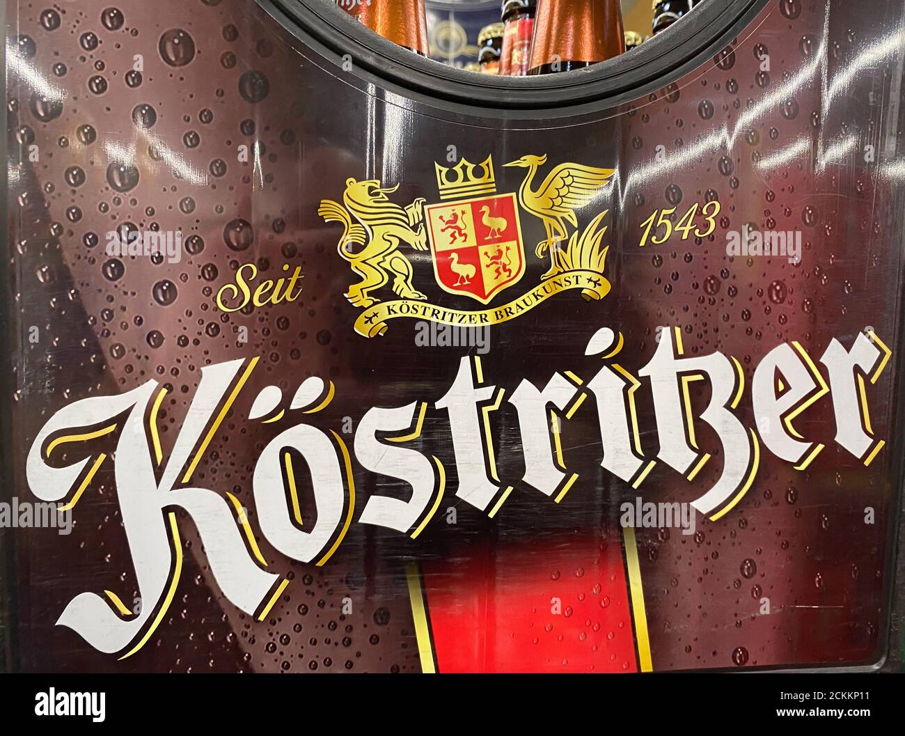 Viersen, Germany - July 9. 2020: View on isolated dark beer crate with ...