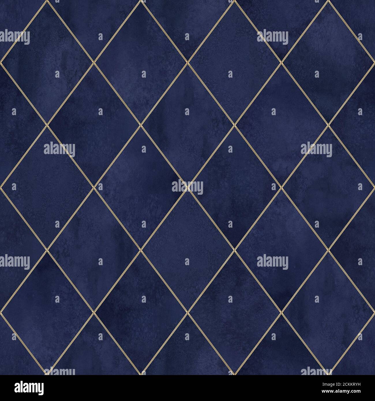 Watercolor argyle abstract geometric plaid seamless pattern with gold ...