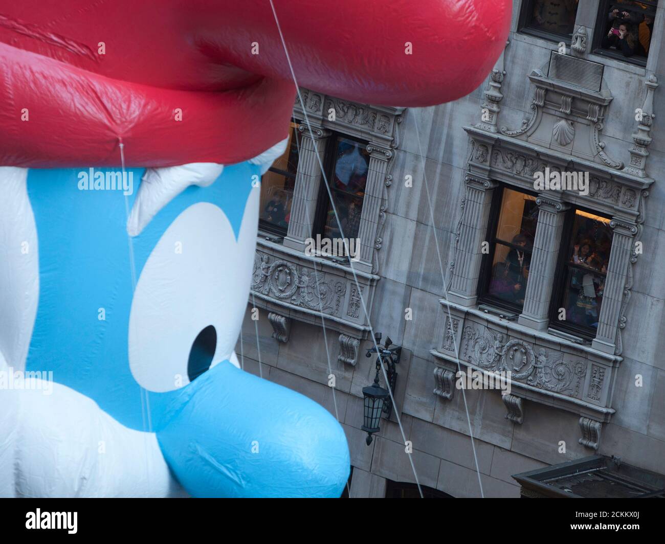 The Papa Smurf float makes its way down 6th Ave. during the 87th Macy's ...