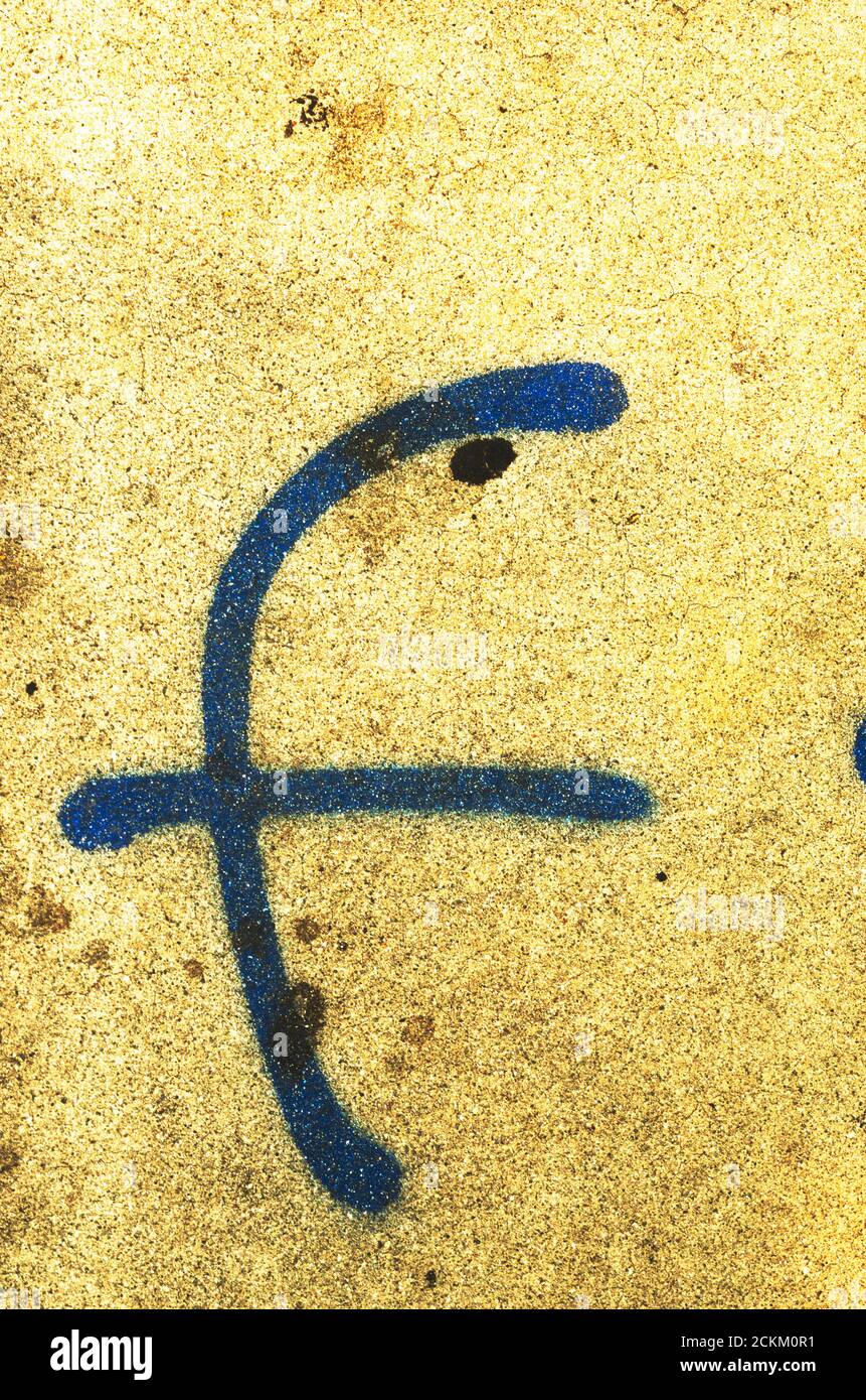 Found old, faded, worn alpha numeric individual characters A to Z , 0 ...