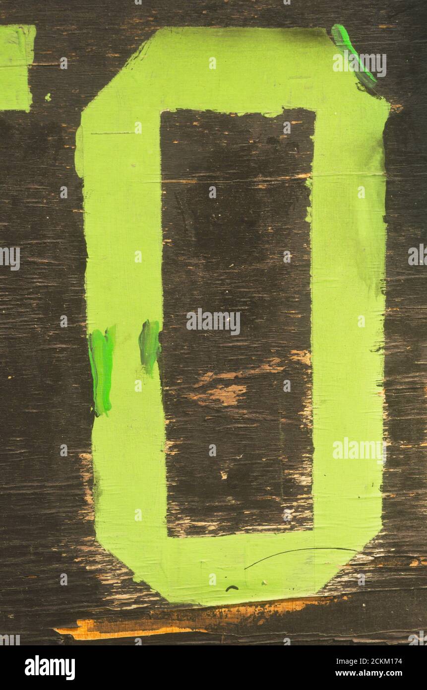 Found old, faded, worn alpha numeric individual characters A to Z , 0 ...