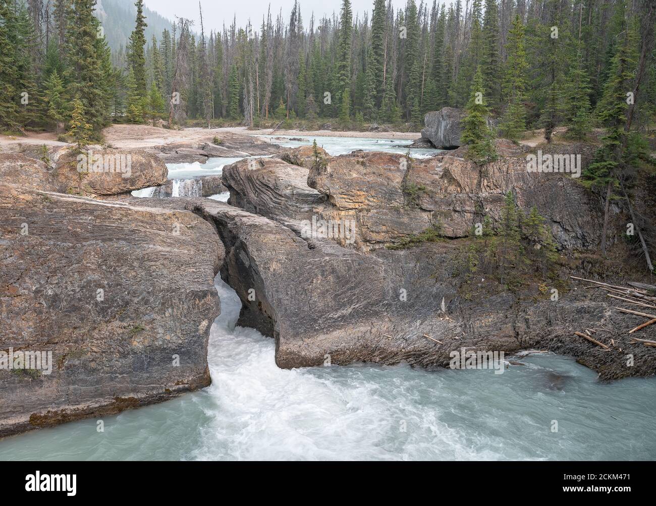 The Natural Bridge on the Kicking Horse River in Yoho National Park ...