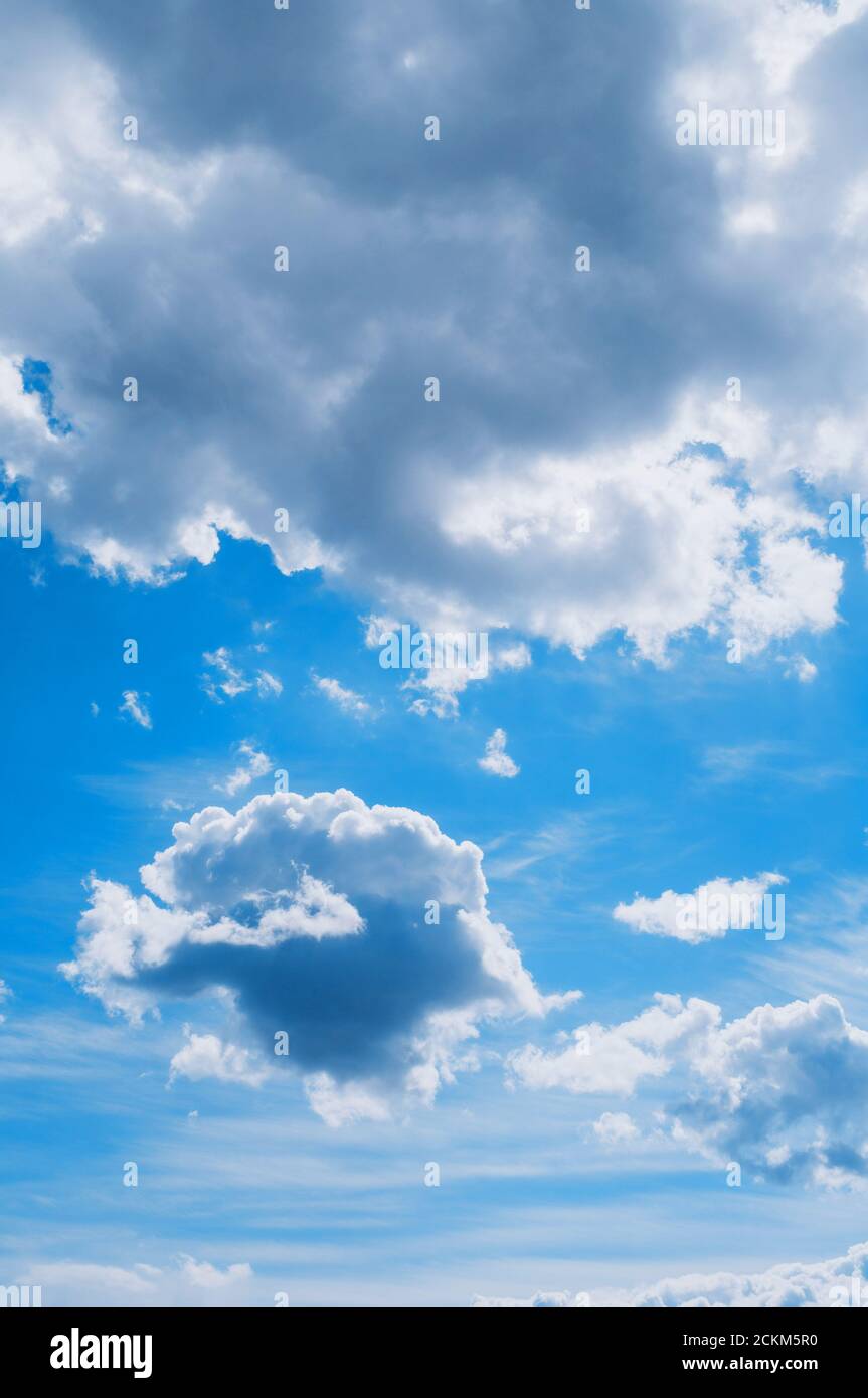 Dramatic blue sky background, vast sky landscape panoramic scene ...