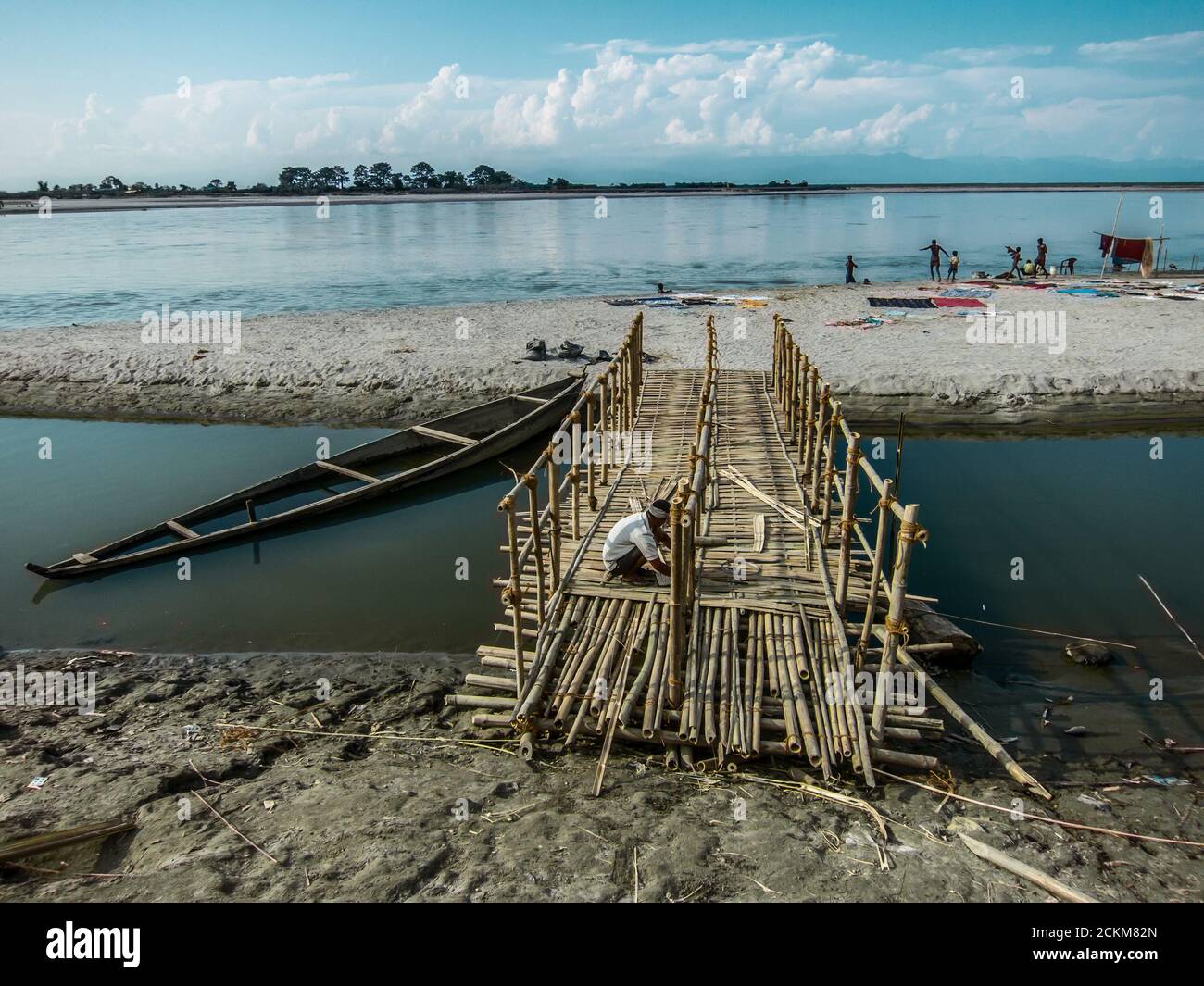 A wooden bridge across the Brahmaputra river Stock Photo - Alamy