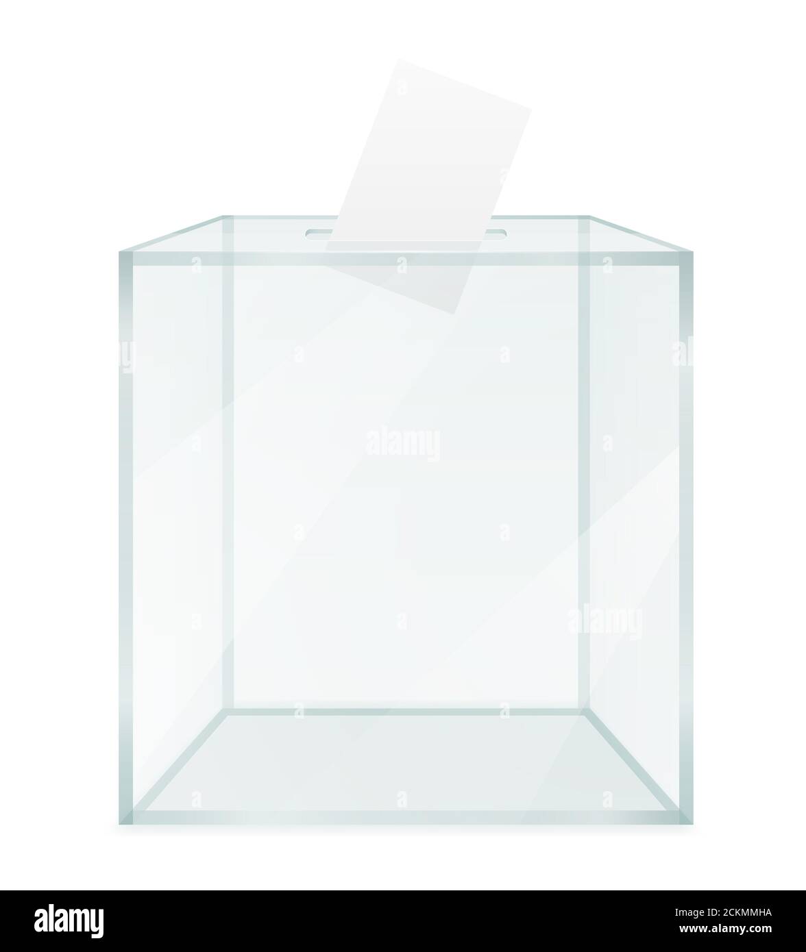 glass transparent ballot box for election voting vector illustration ...