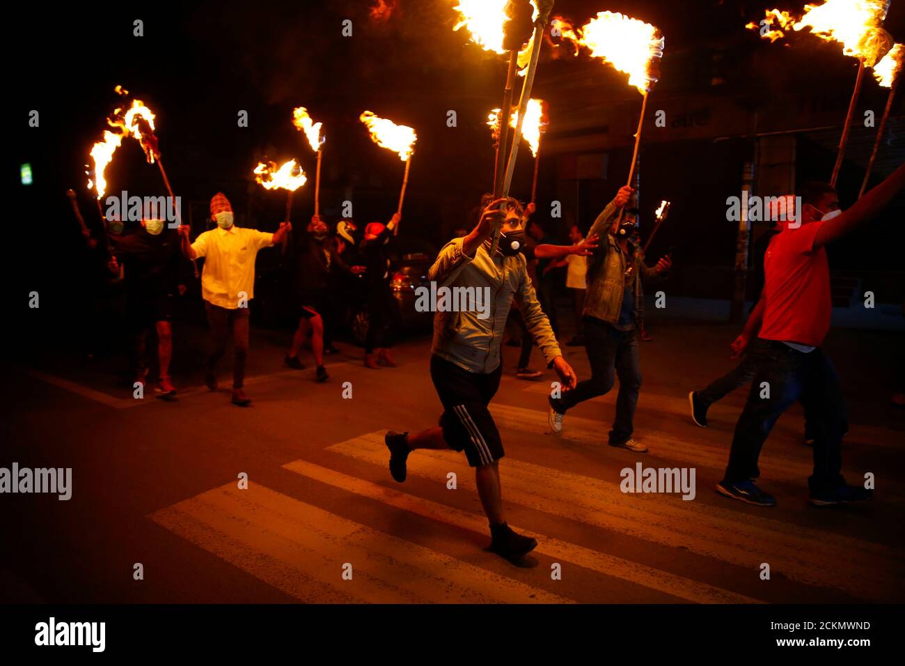Kathmandu, Nepal. 16th Sep, 2020. Supporters of Kulman Ghising take ...