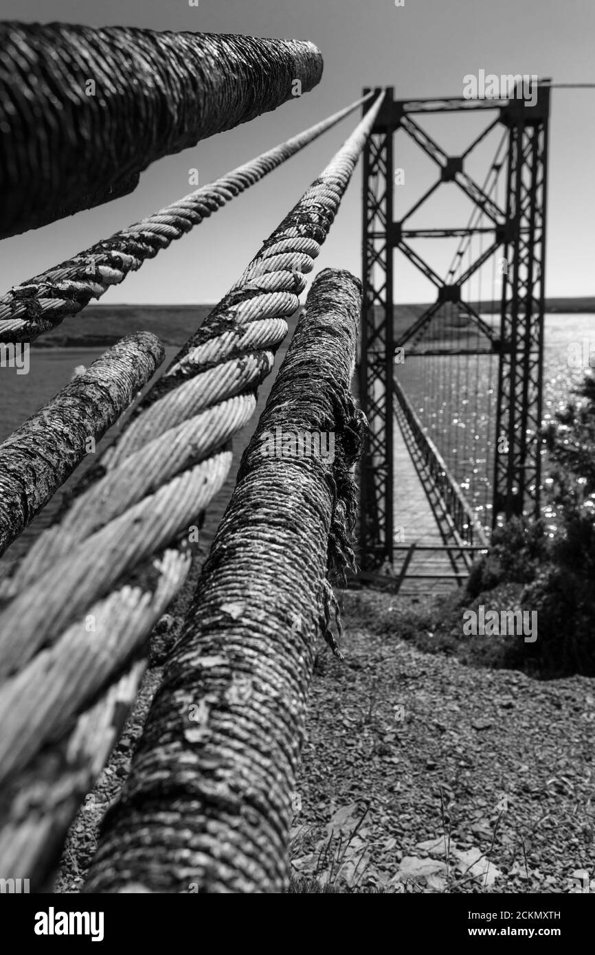 old suspension bridge Stock Photo - Alamy