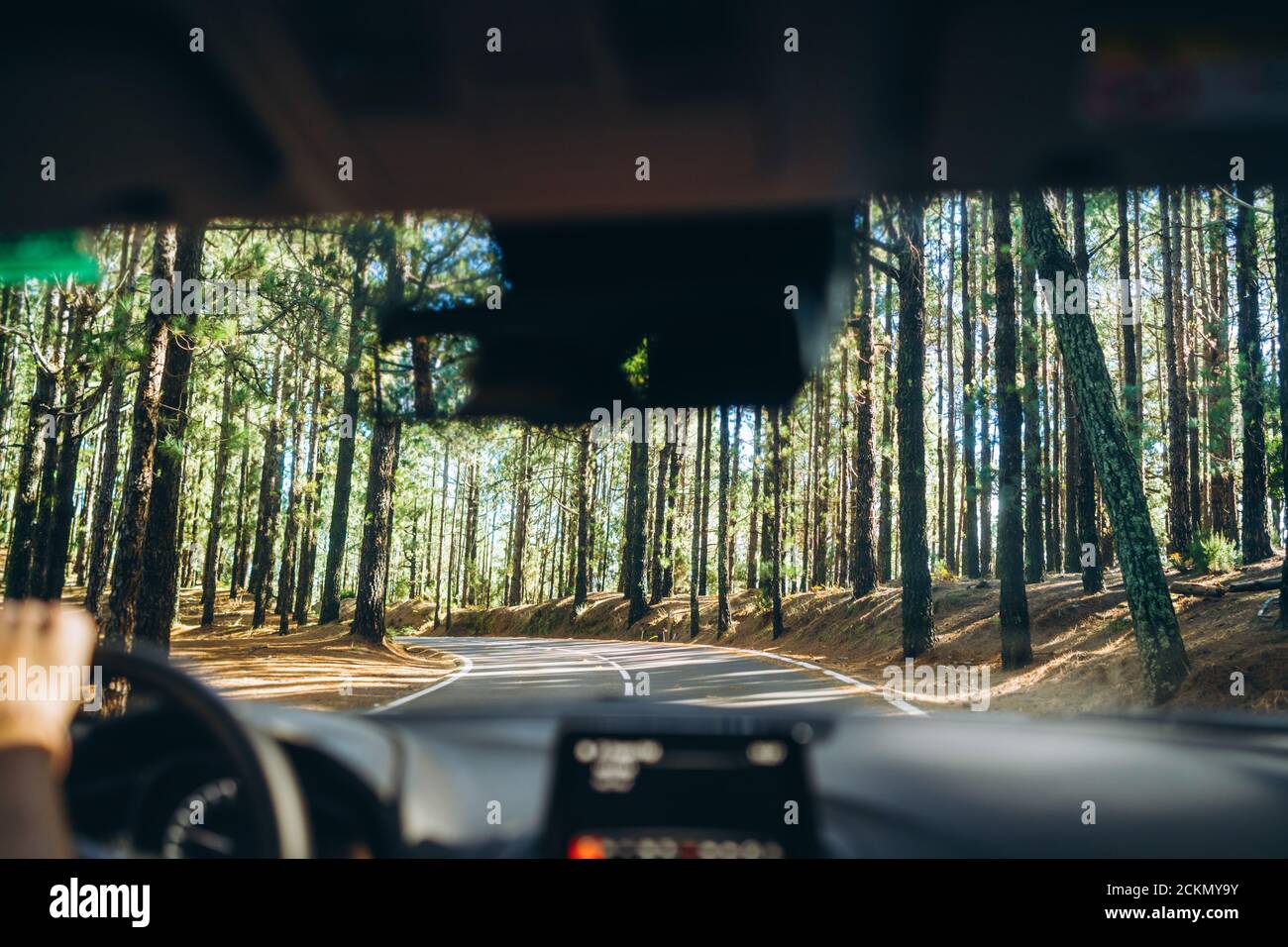 Man driving car with view from inside Stock Photo - Alamy