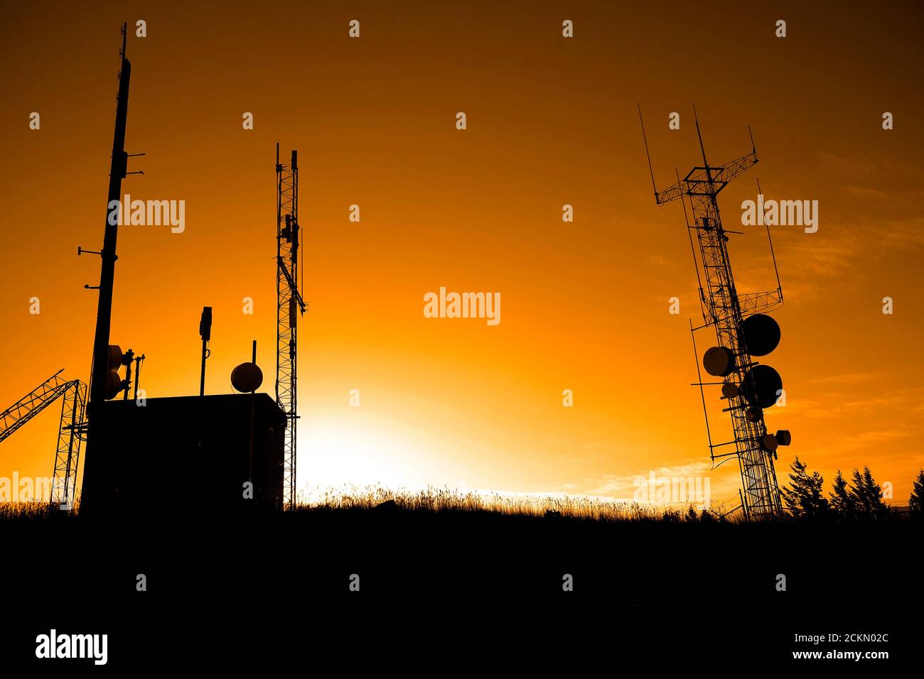 Radio and cellular cell broadcast communication towers and receivers ...