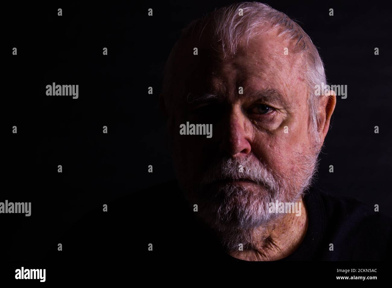 Abstract Of Senior Man Staring At Camera Stock Photo - Alamy