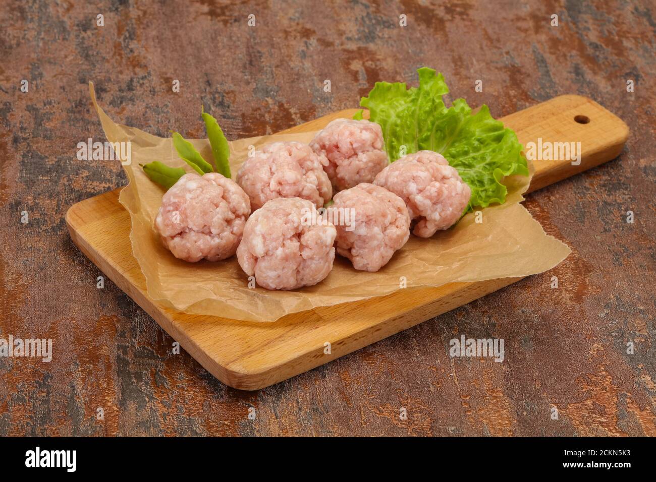 Homemade raw pork minced meatball ready for cooking Stock Photo - Alamy