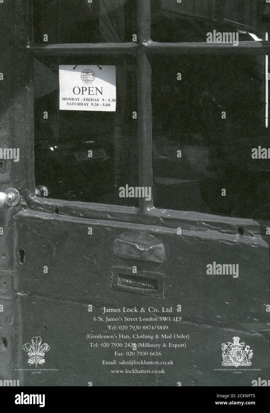 The inside of UK catalogue "James Lock & Co", october 2005 Stock Photo ...