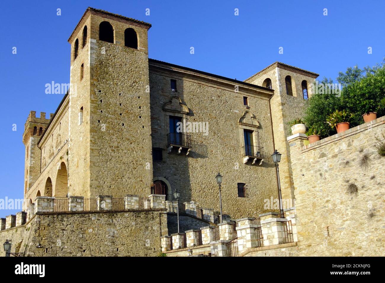 Vew of Crecchio castle small medieval village in province of Chieti ...