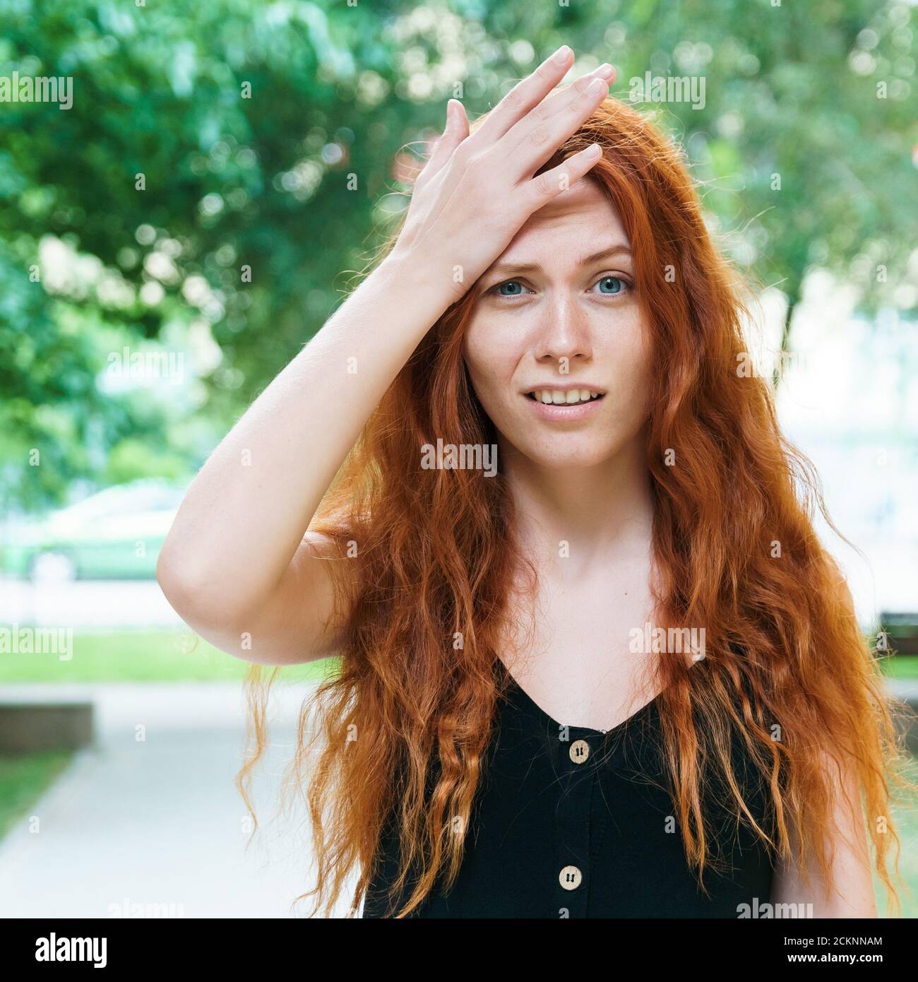 Young girl made a mistake. Failing or regret concept Stock Photo - Alamy