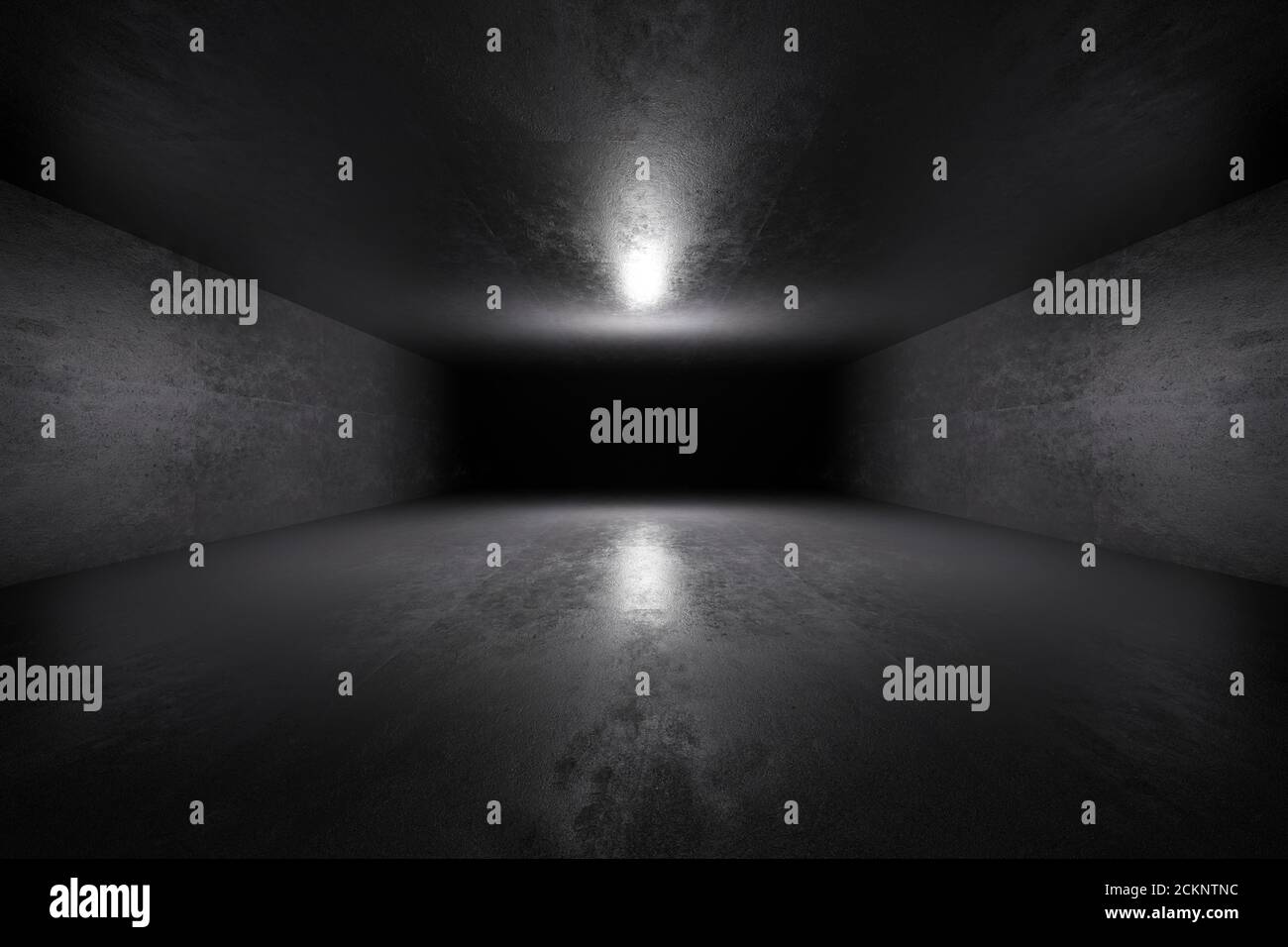 3D Illustration of a dark architecture Interior visualisation of a ...