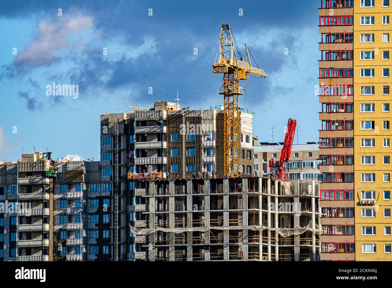 Russia, Moscow. New apartment buildings under construction Stock Photo ...