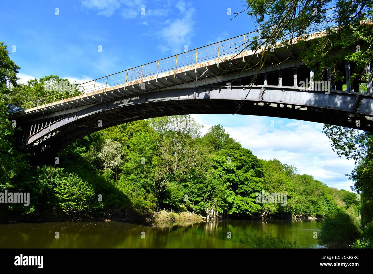 Albert Edward railway Bridge over river severn Coalbrookdale Shropshire ...