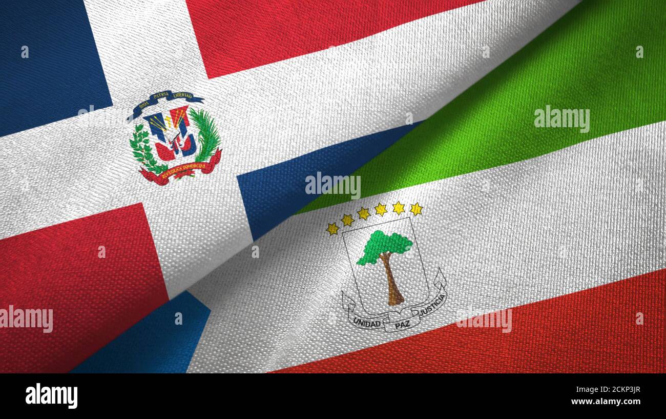 Dominican Republic and Equatorial Guinea two flags textile cloth ...
