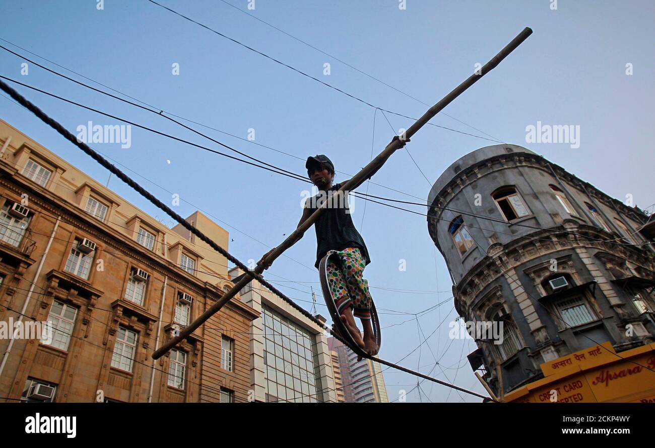 Tightrope walker pole hi-res stock photography and images - Alamy
