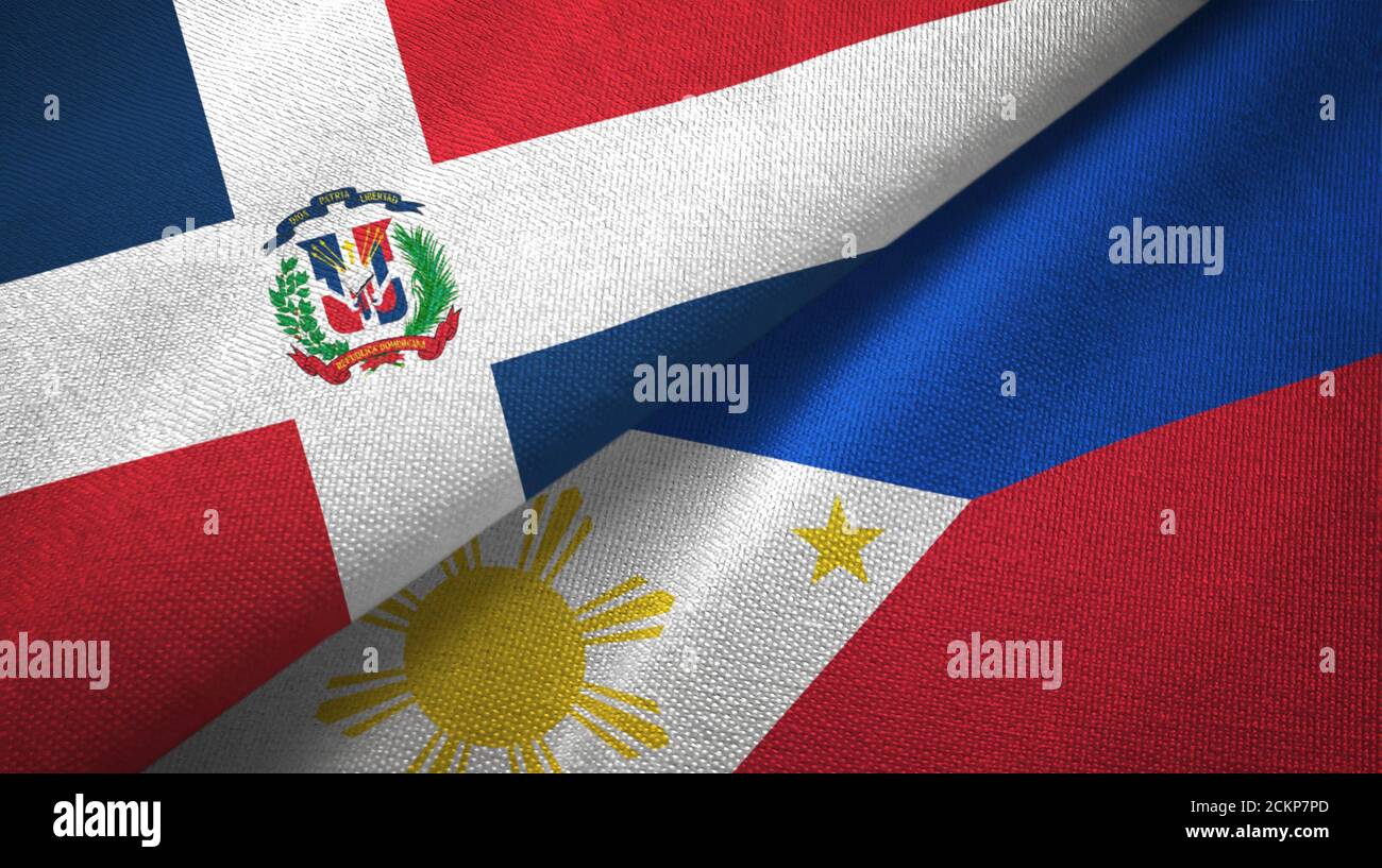Dominican Republic and Philippines two flags textile cloth, fabric ...