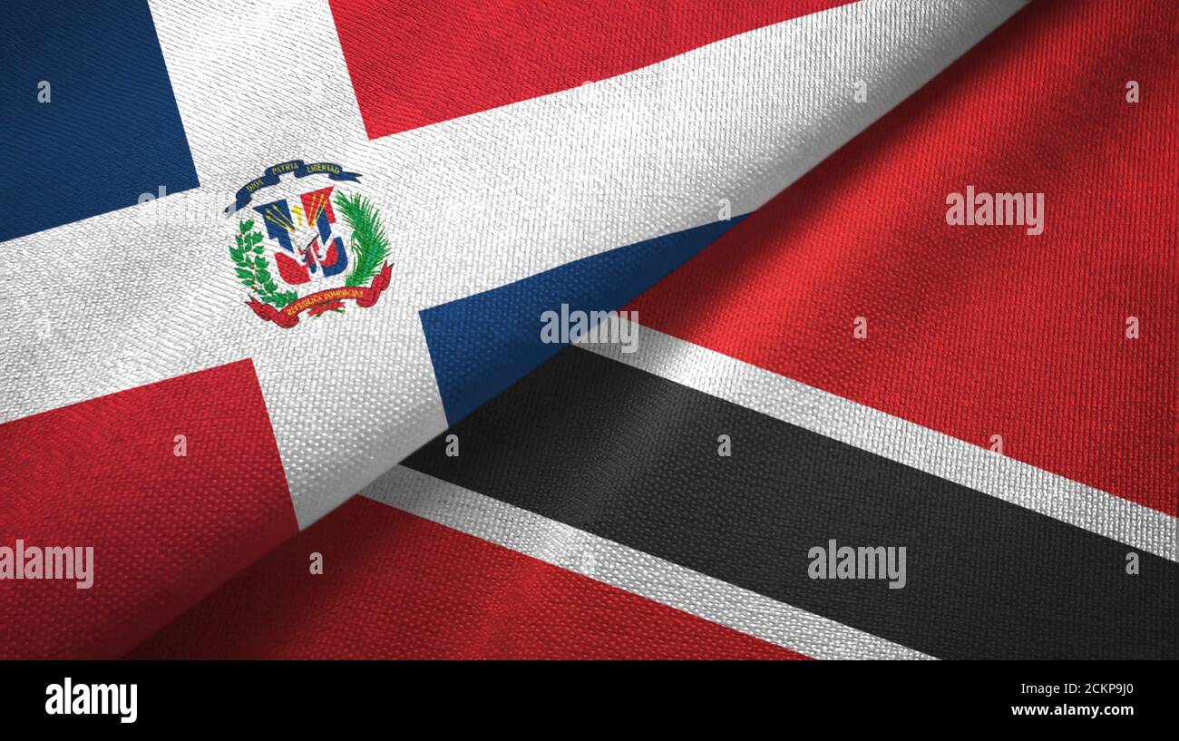 Dominican Republic and Trinidad and Tobago two flags textile cloth ...