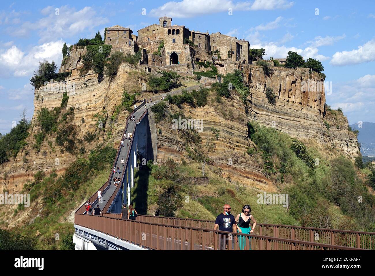 The bridge of Civita di Bagnoregio, medieval town on top of plateau in ...