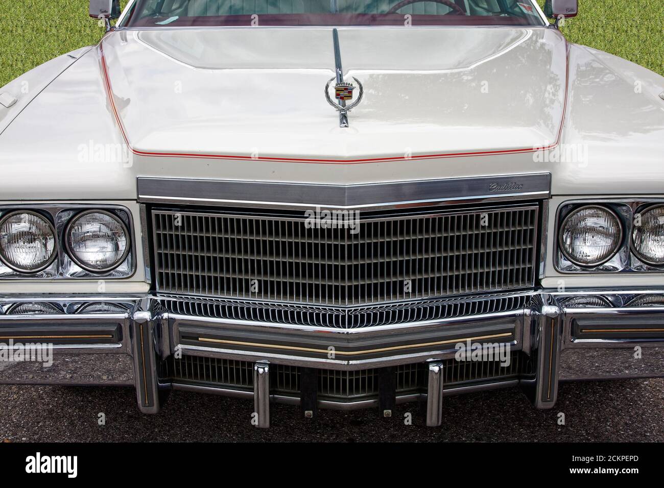 1974 Cadillac Eldorado, close-up, front view, grill, antique car ...